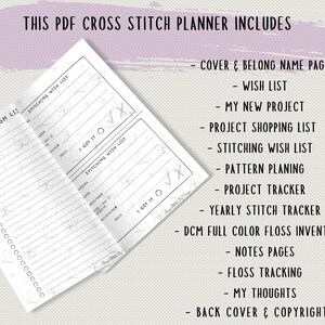 Cross Stitch PLANNER to Organize Needlework, Embroidery, PRINTABLE ...