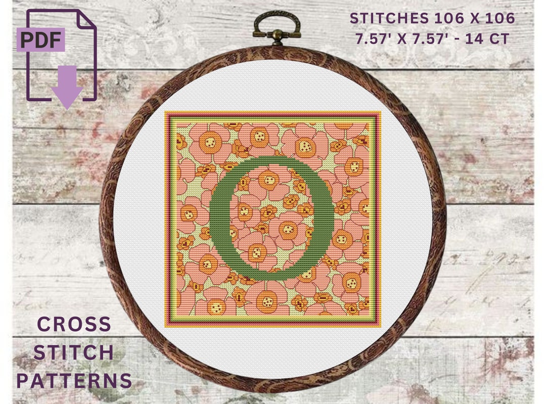 Letter O Cross Stitch Pattern, Modern Monogram, Alphabet Cross Stitch ...