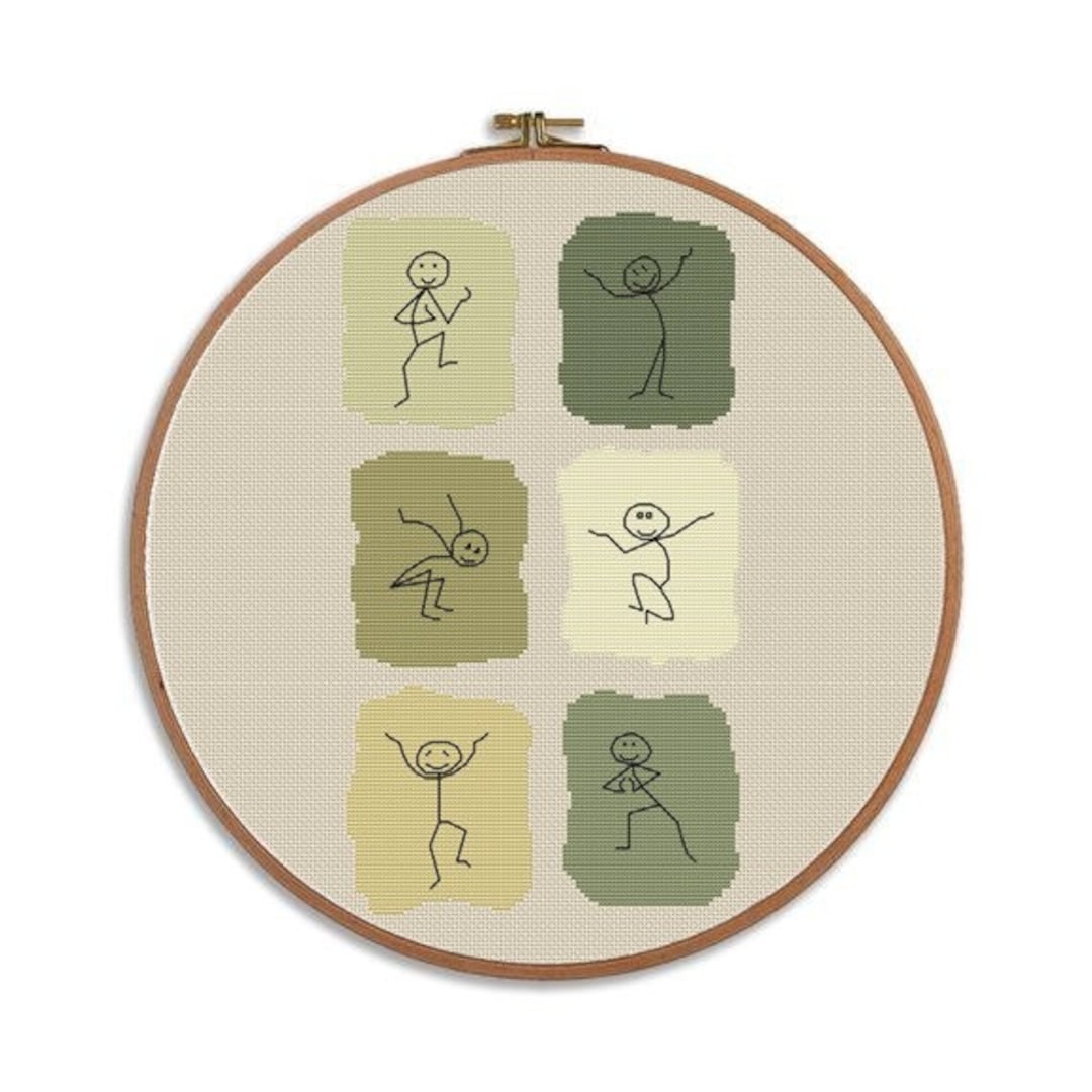 Stickman Set Cross Stitch Pattern, Doodle Art Designs, Watercolor Stick ...