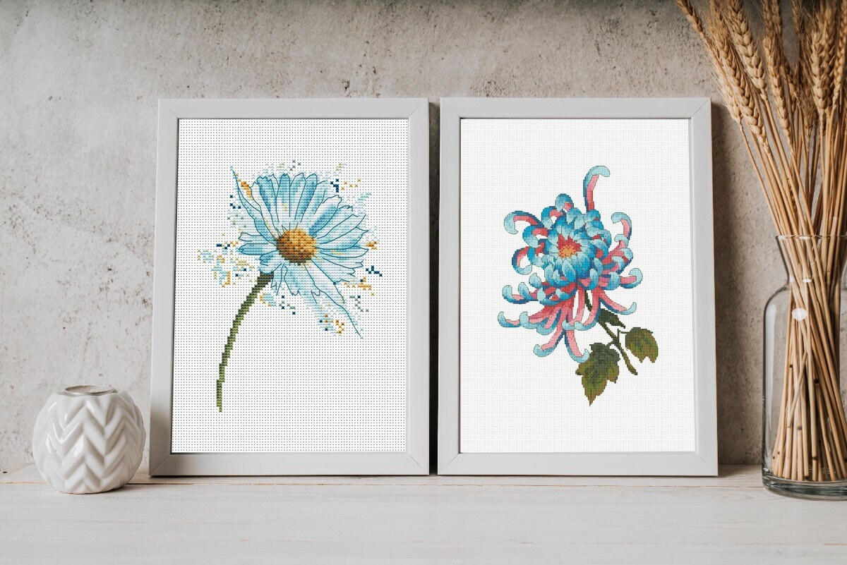 Daisy Cross Stitch Pattern Flowers Pdf Pattern Plants Wild - Etsy