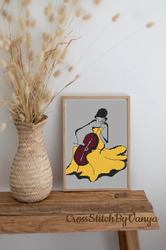 Woman With a Cello Cross Stitch Pattern Music Instant - Etsy