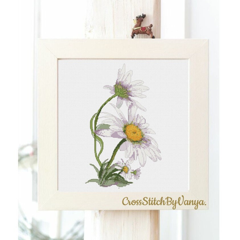 Daisies 2 Cross Stitch Pattern Garden Pdf Pattern Plants - Etsy