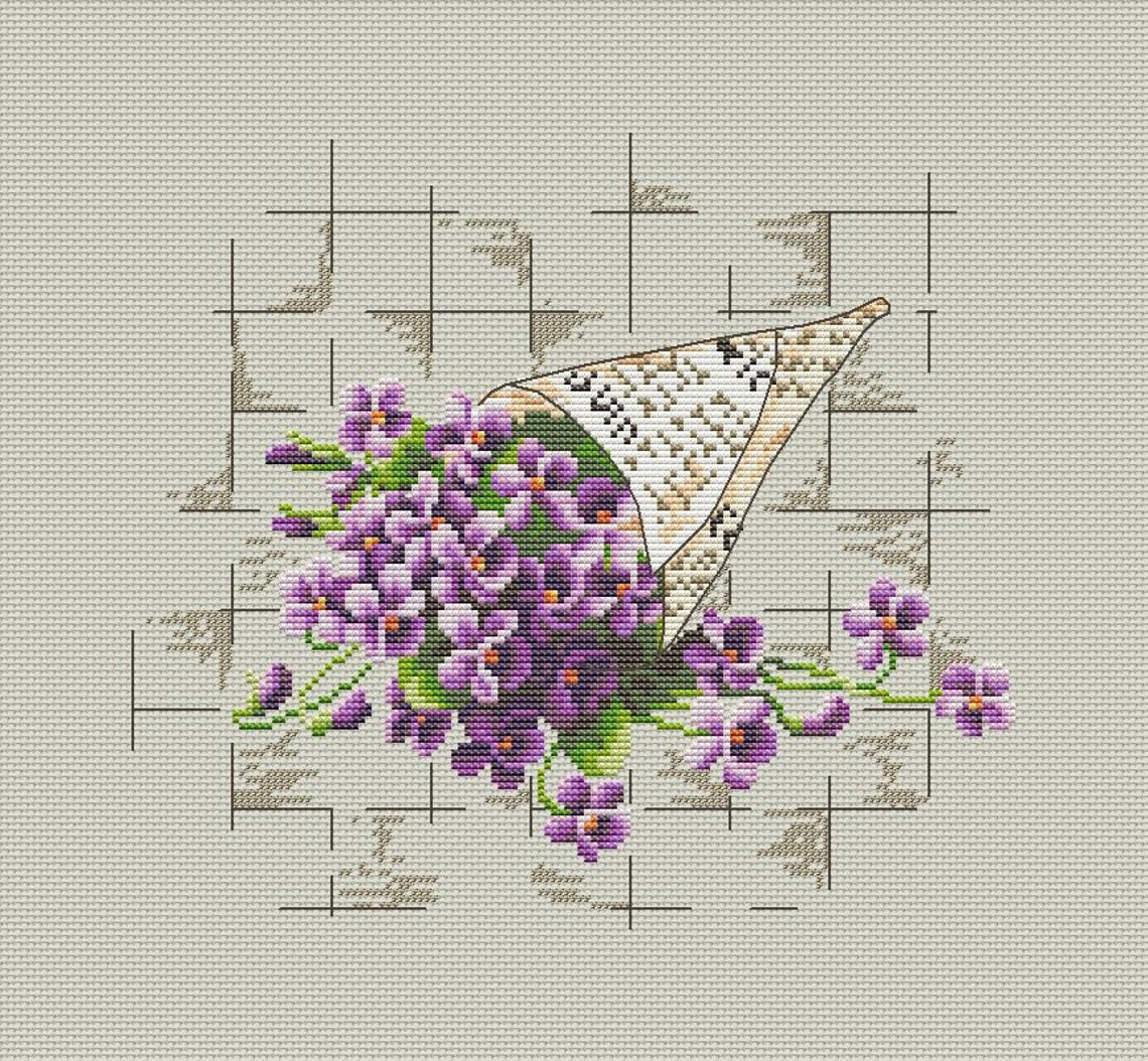 Sweet Violet Cross Stitch Pattern Garden Pdf Pattern Plants Easy Cross ...