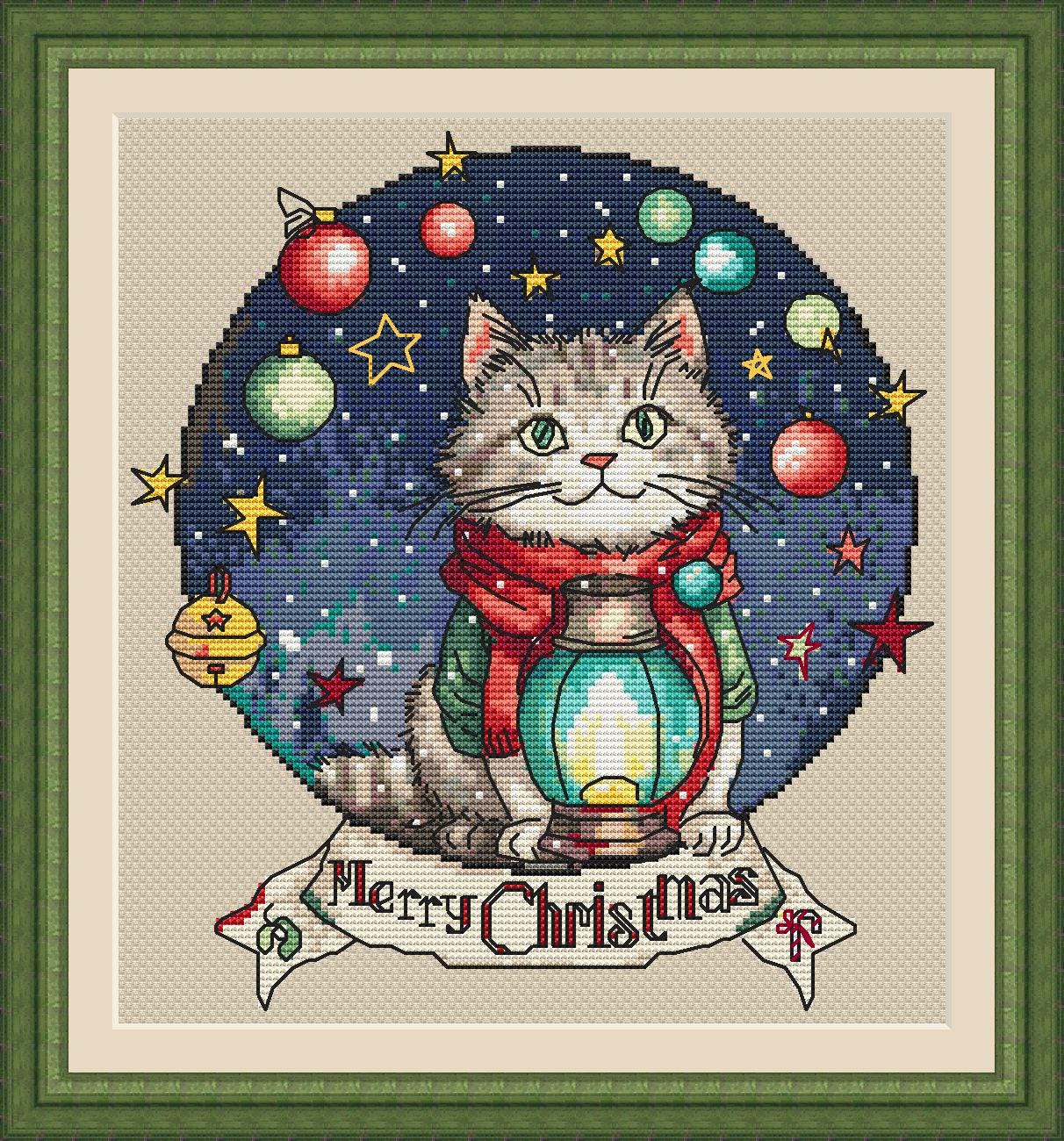 Cat Christmas Cross Stitch Pattern PDF Instant Download - Etsy