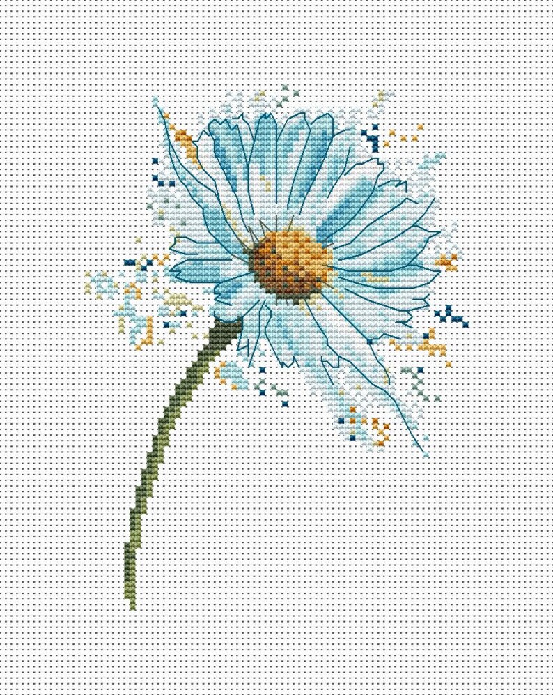 Daisy Cross Stitch Pattern Flowers Pdf Pattern Plants Wild Flowers ...