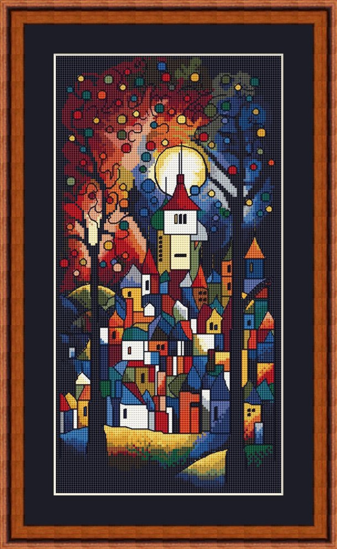 Magic City Cross Stitch Pattern, Modern Watercolor Cross Stitch Pdf ...
