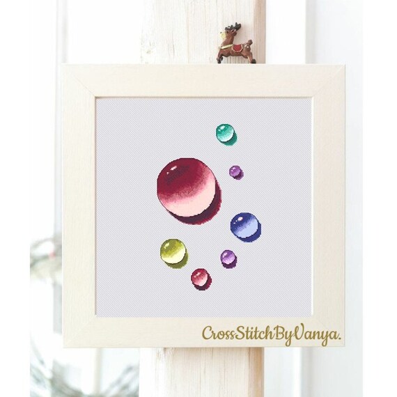 Watercolor Rainbow Drops Cross Stitch Pattern. Abstract Cross | Etsy