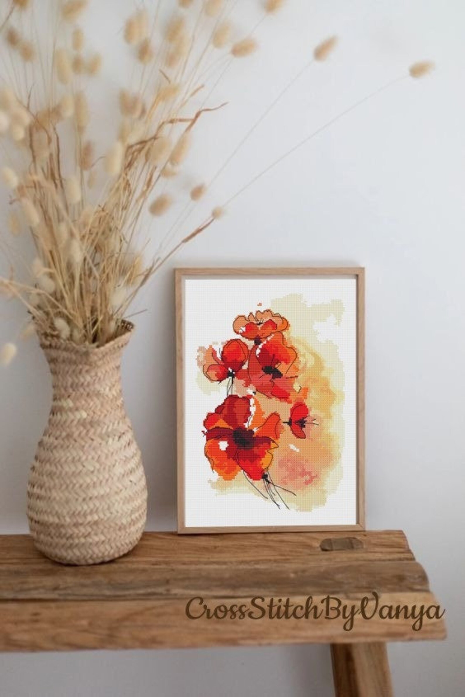 Watercolor 4 Cross Stitch Pattern Flowers Pdf Pattern Plants - Etsy