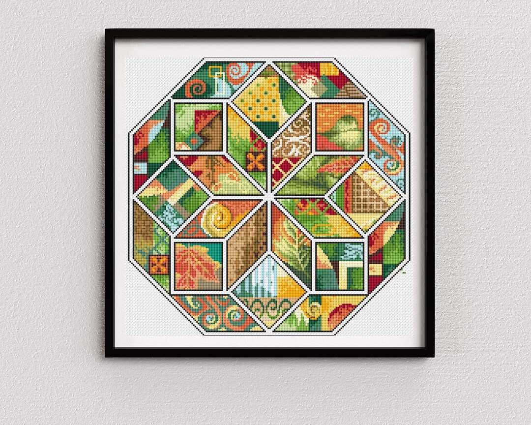 Geometrical Sampler Cross Stitch Pattern Abstract Designs Cross Stitch ...