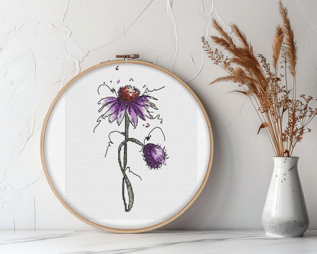 Wild Flowers #5 Watercolor Daisy Cross Stitch Pattern Floral Cross ...