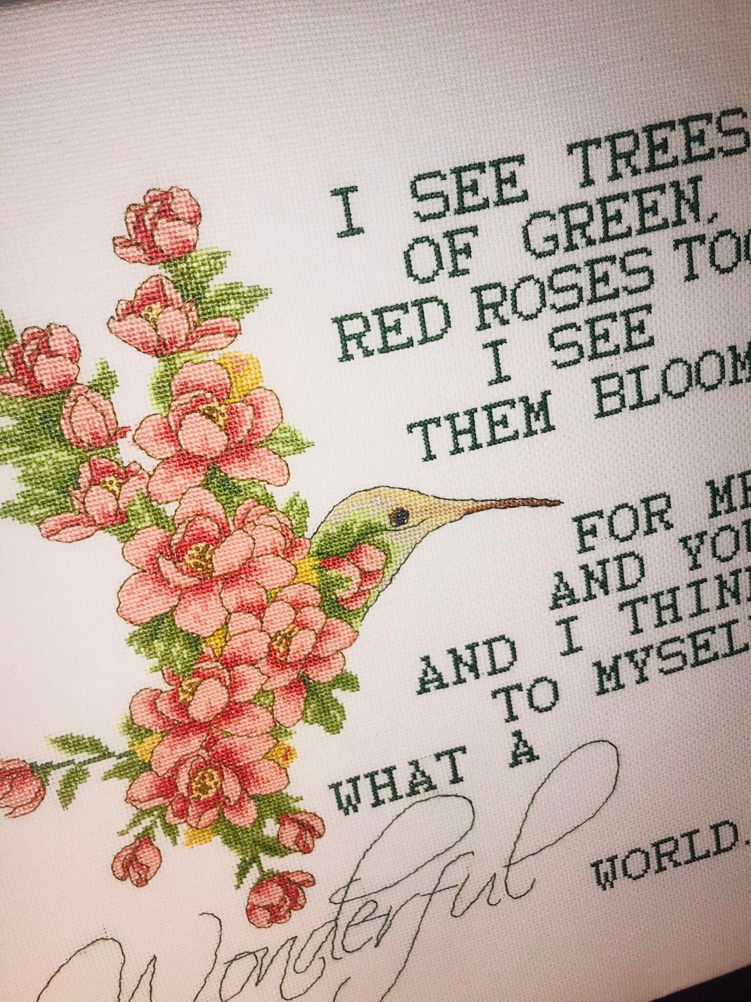 Wonderful World Cross Stitch Pattern Home Gifts Bird of - Etsy