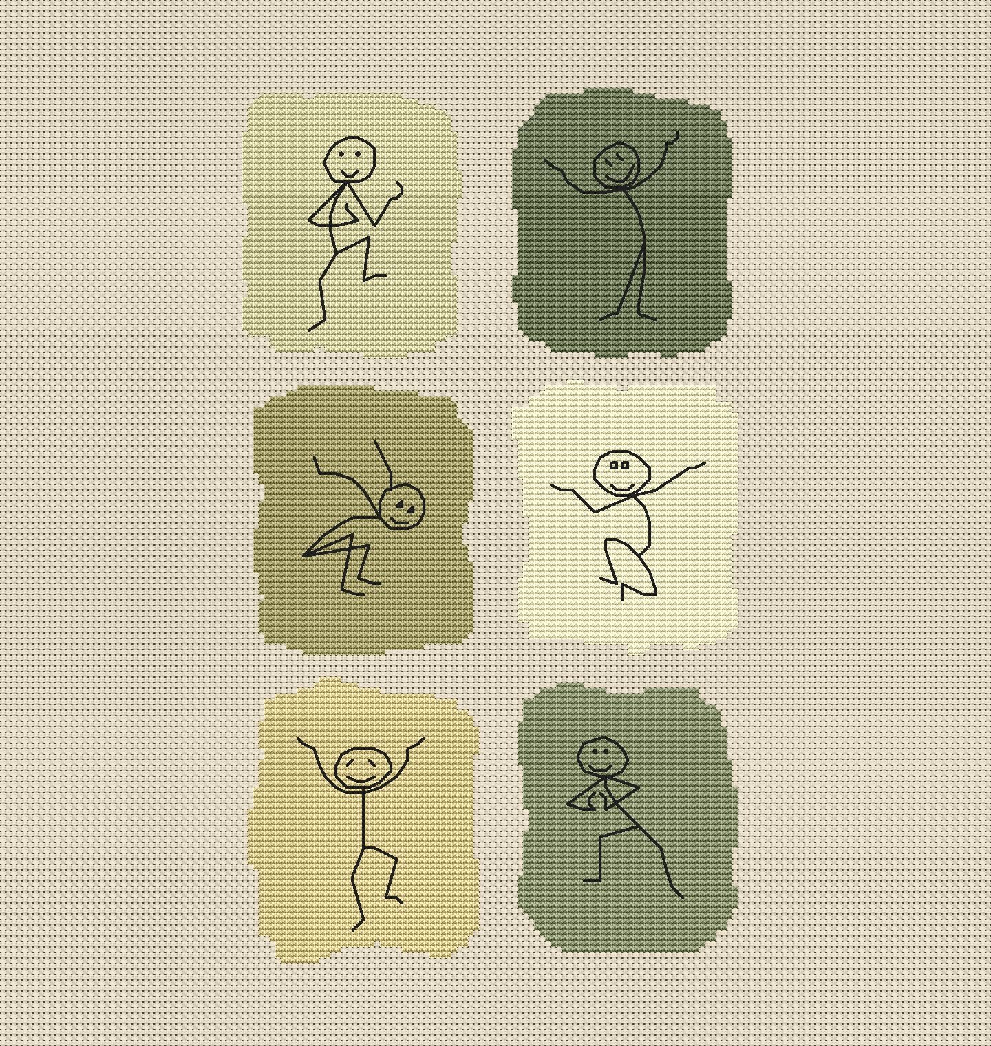 Stickman Set Cross Stitch Pattern Doodle Art Designs - Etsy