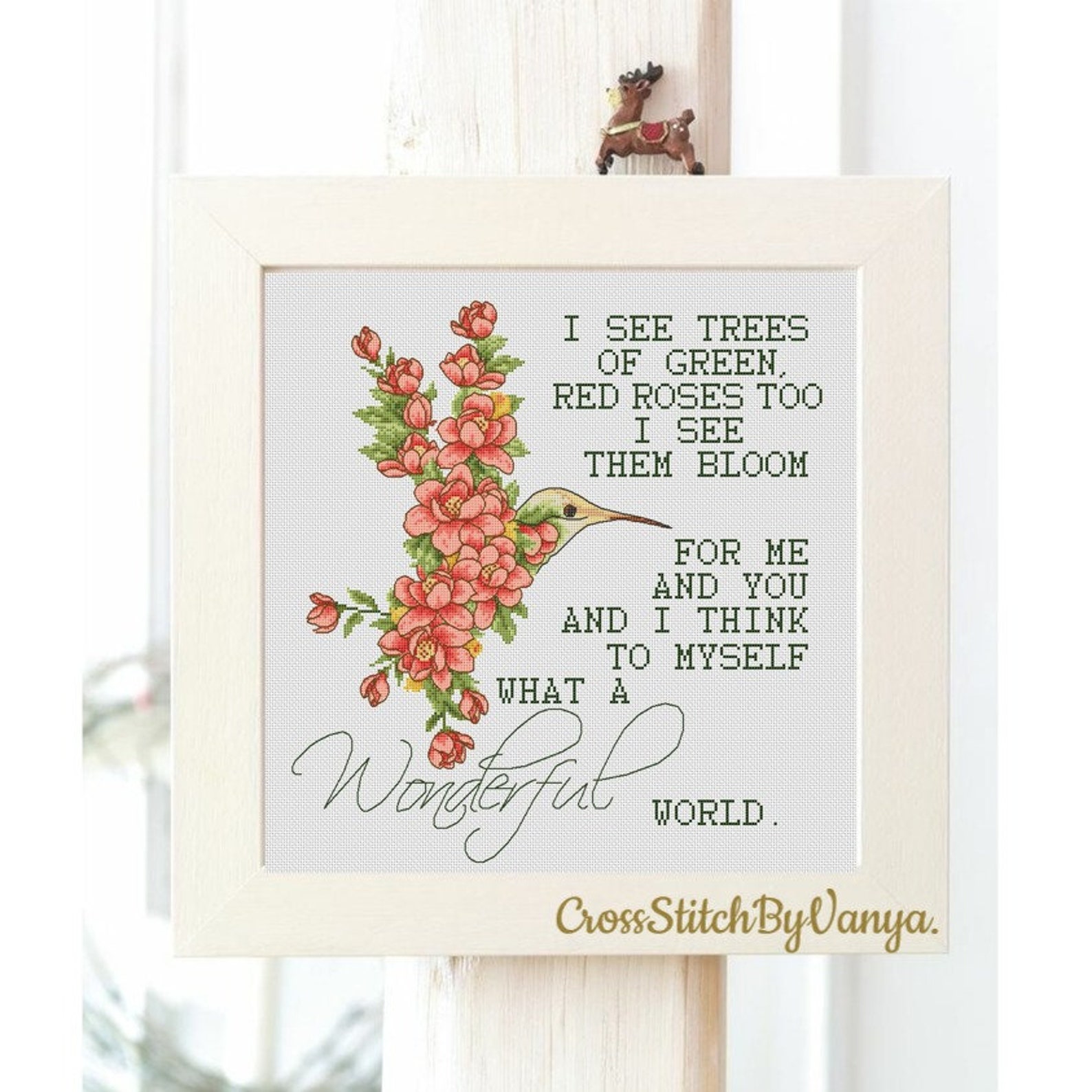 Wonderful World Cross Stitch Pattern Home Gifts Bird of - Etsy