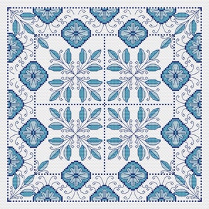 Blue Sampler Cross Stitch Pattern, Modern Cross Stitch Pattern, PDF ...