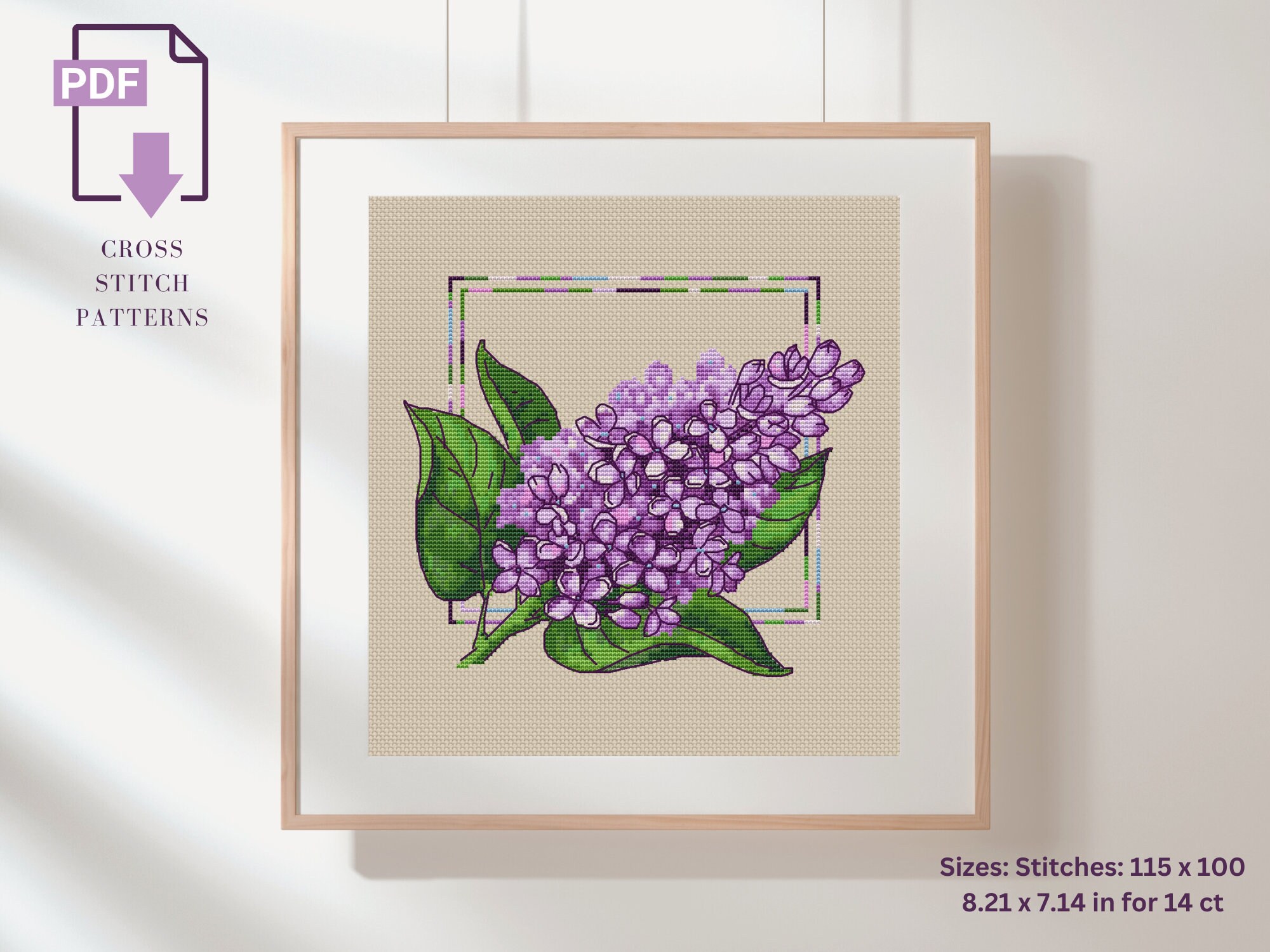 Lilac Cross Stitch Pattern