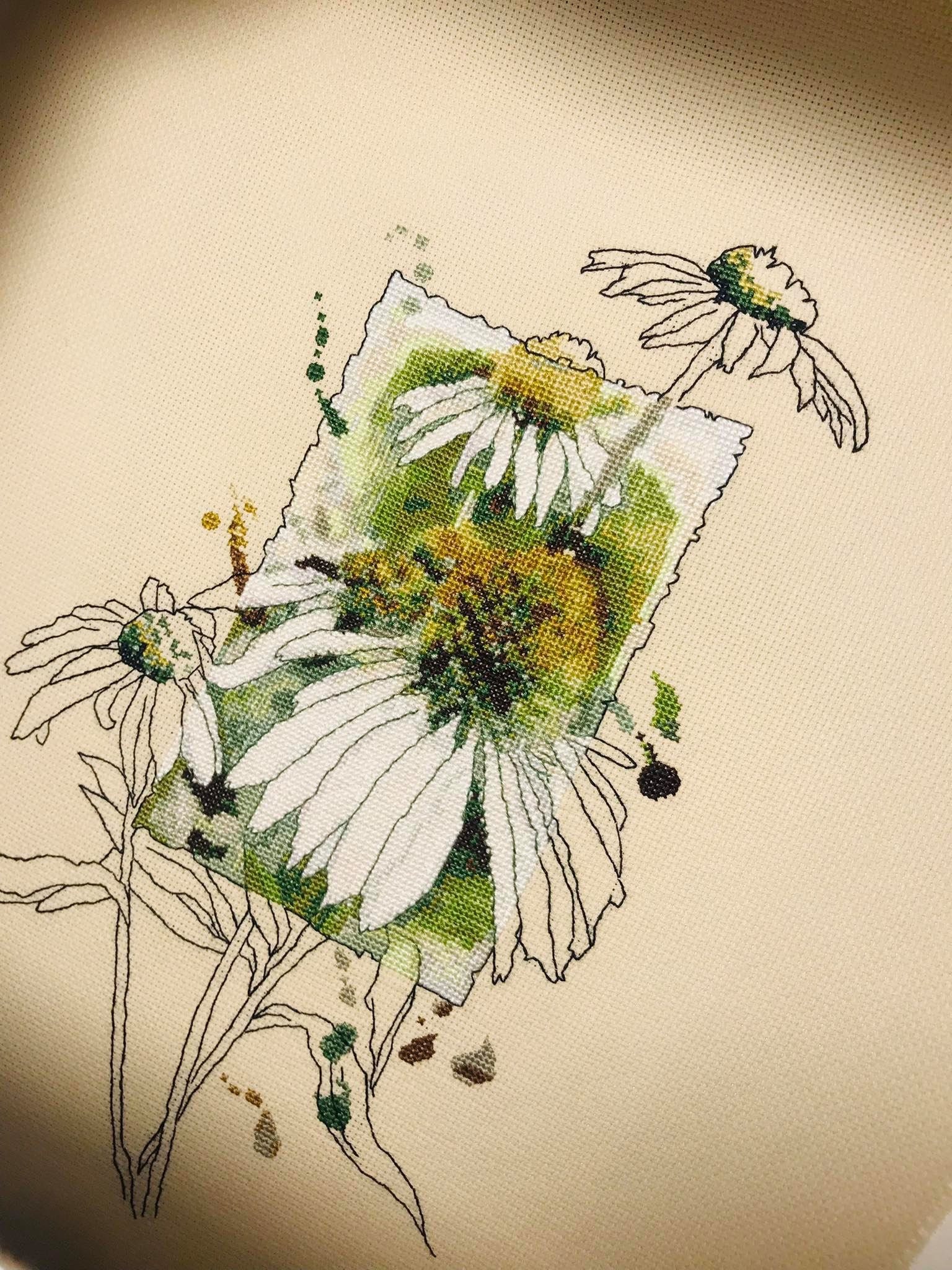 Crazy Daisies Cross Stitch Pattern Garden Pdf Pattern - Etsy