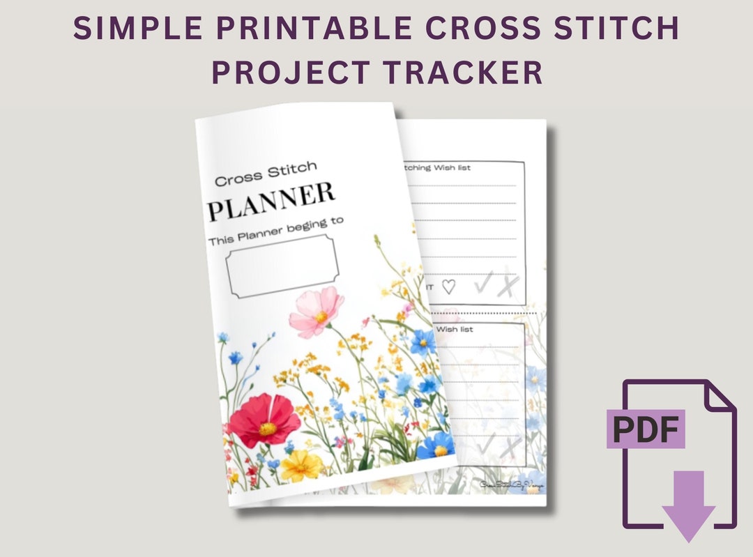 Wildflowers Cross Stitch PLANNER to Organize Needlework, Embroidery ...