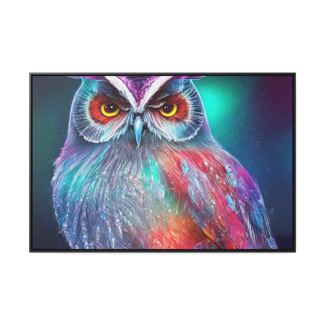 Regal Ruby Owl Portrait Cyan Crystal Feather With Purple Imperial Crown ...