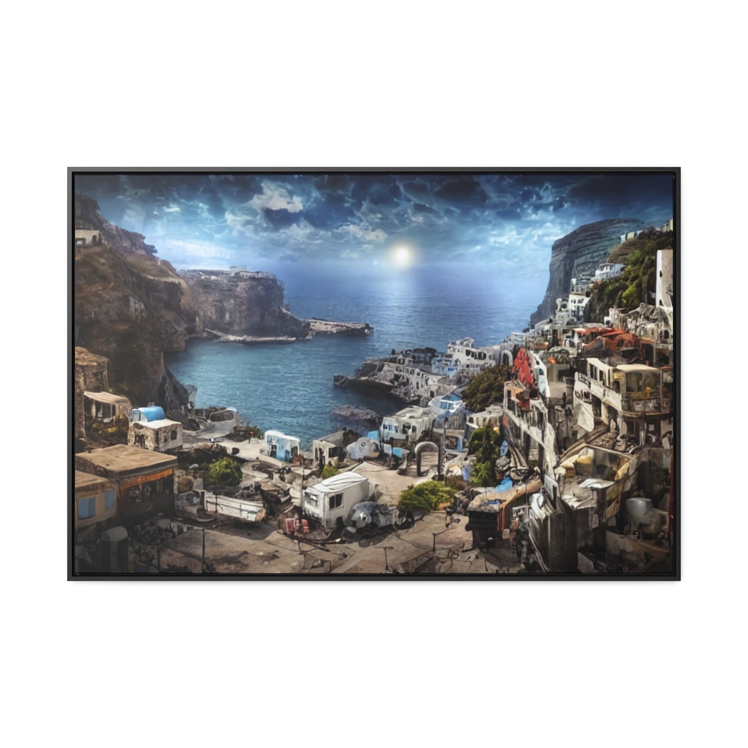 Pirates Cove Post Apocalyptic Aegean Santorini Fantasy Landscape at ...