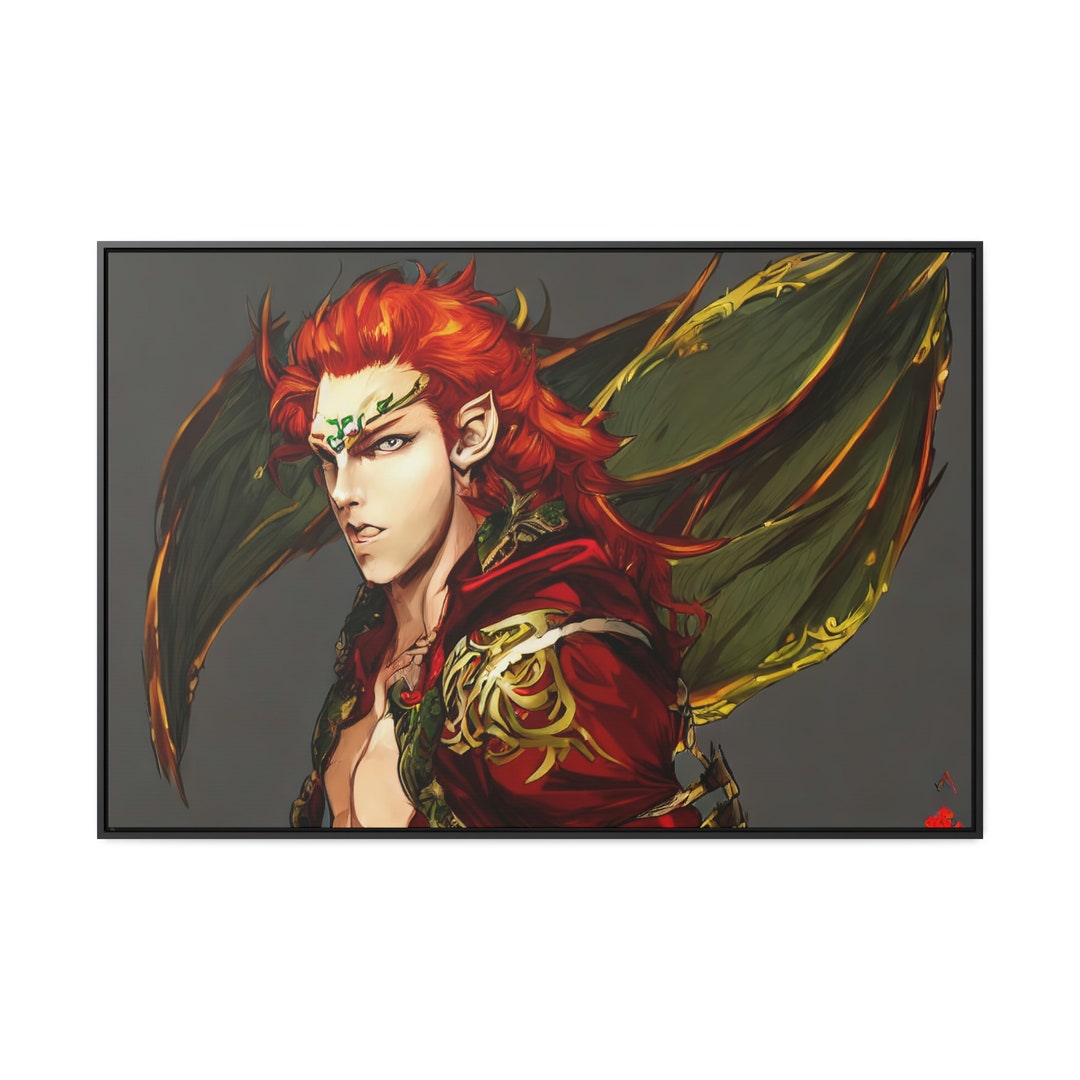 Portrait of Cursed Vampire Elven General Enchanted Forest Armor Orange ...