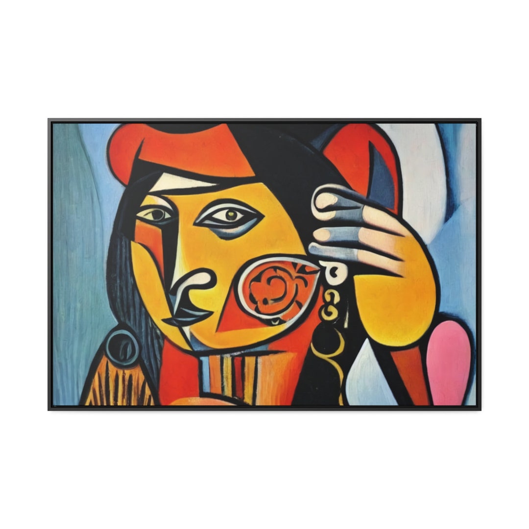 Picasso Style Expressionist Cubism Abstract Portrait of a Happy Woman ...