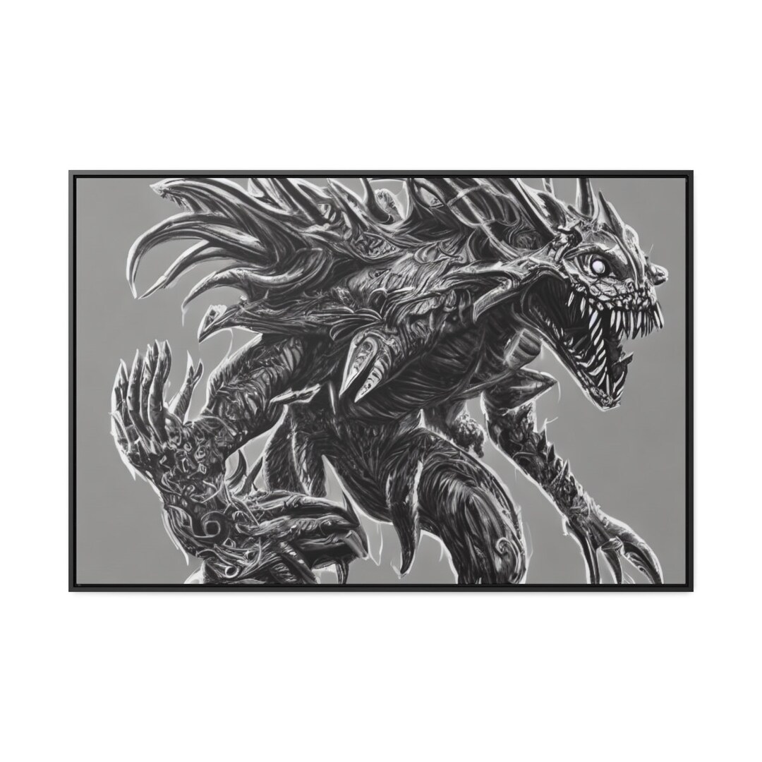 Atomic Horror Demented Tormenter Evil Demon Black and White Illustrated ...