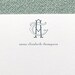 Duo Monogram Note Cards, Interlocking Monogram Stationery, Dual ...