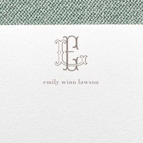 Duo Monogram Note Cards Interlocking Monogram Stationery - Etsy