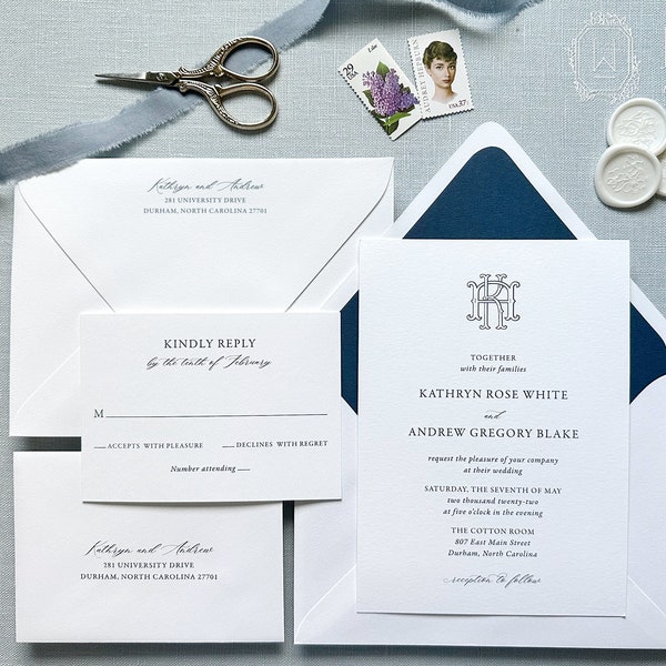 Monogram Invitation - Etsy