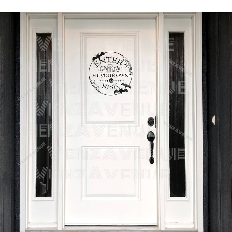 Enter at Your Own Risk Svg/cute Spooky Warning Entrance Svg/halloween ...
