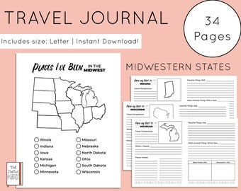 Printable Travel Journal Pages | Western US Travel Journal Printables ...