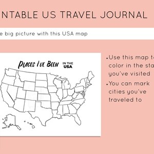 US Travel Journal Printable Trip Journal United States Vacation Travel ...