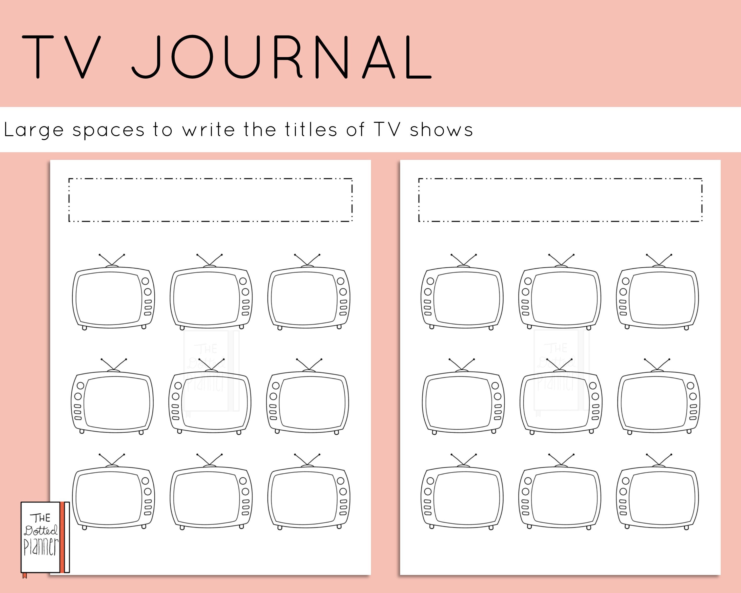 TV Show Tracker Printable TV Journal - Etsy