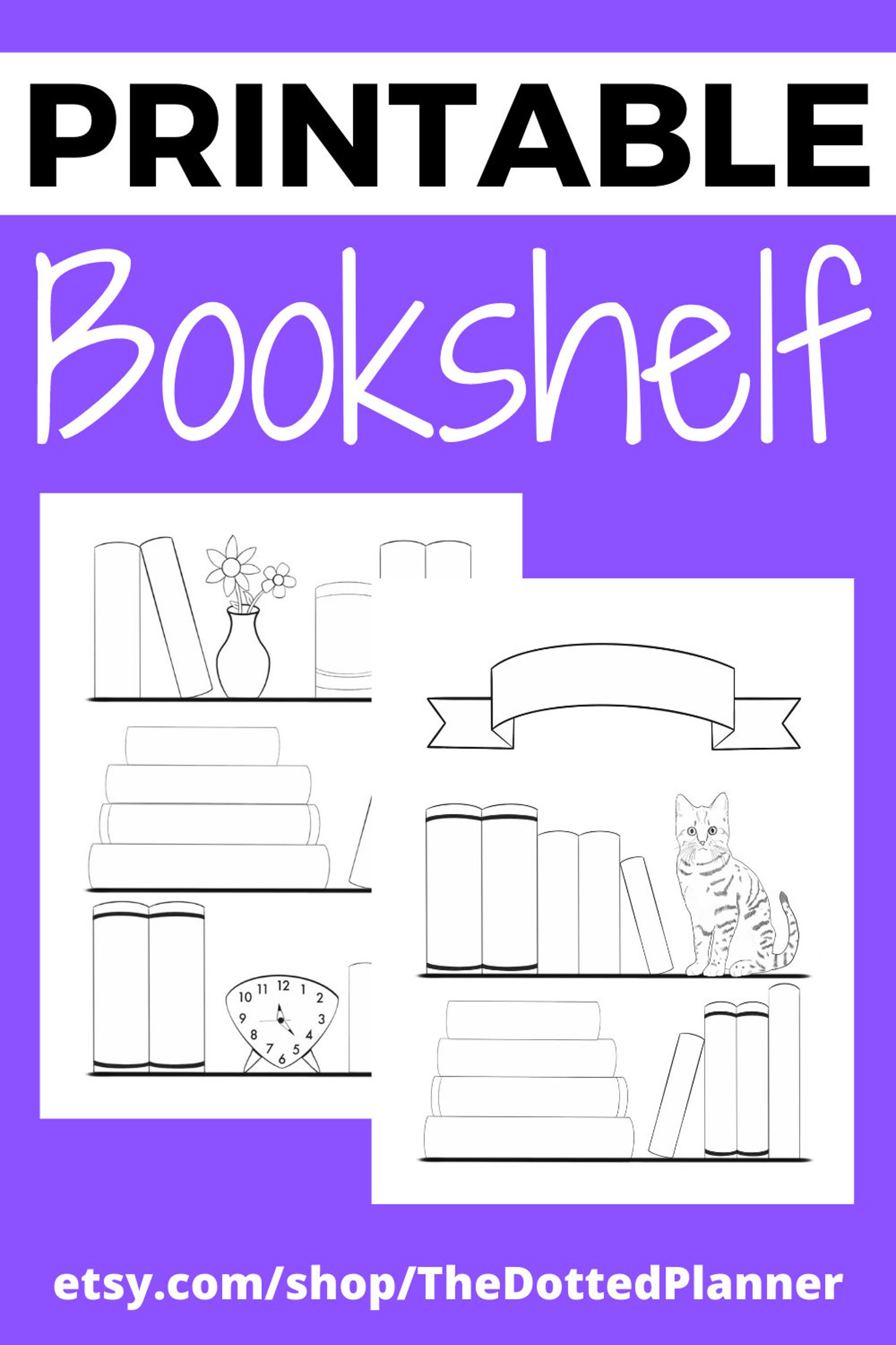 Bookshelf Printable Reading Planner Bookshelf - Etsy