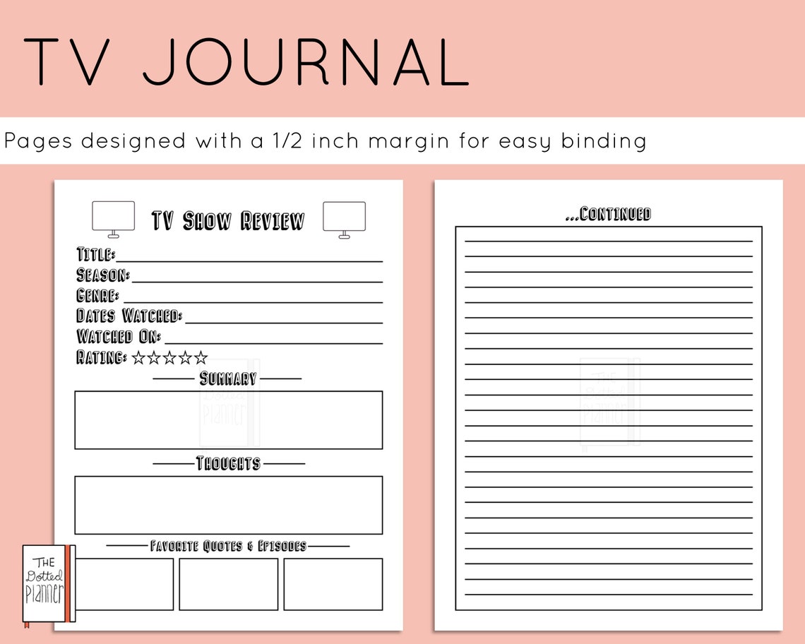 TV Show Tracker Printable TV Journal - Etsy