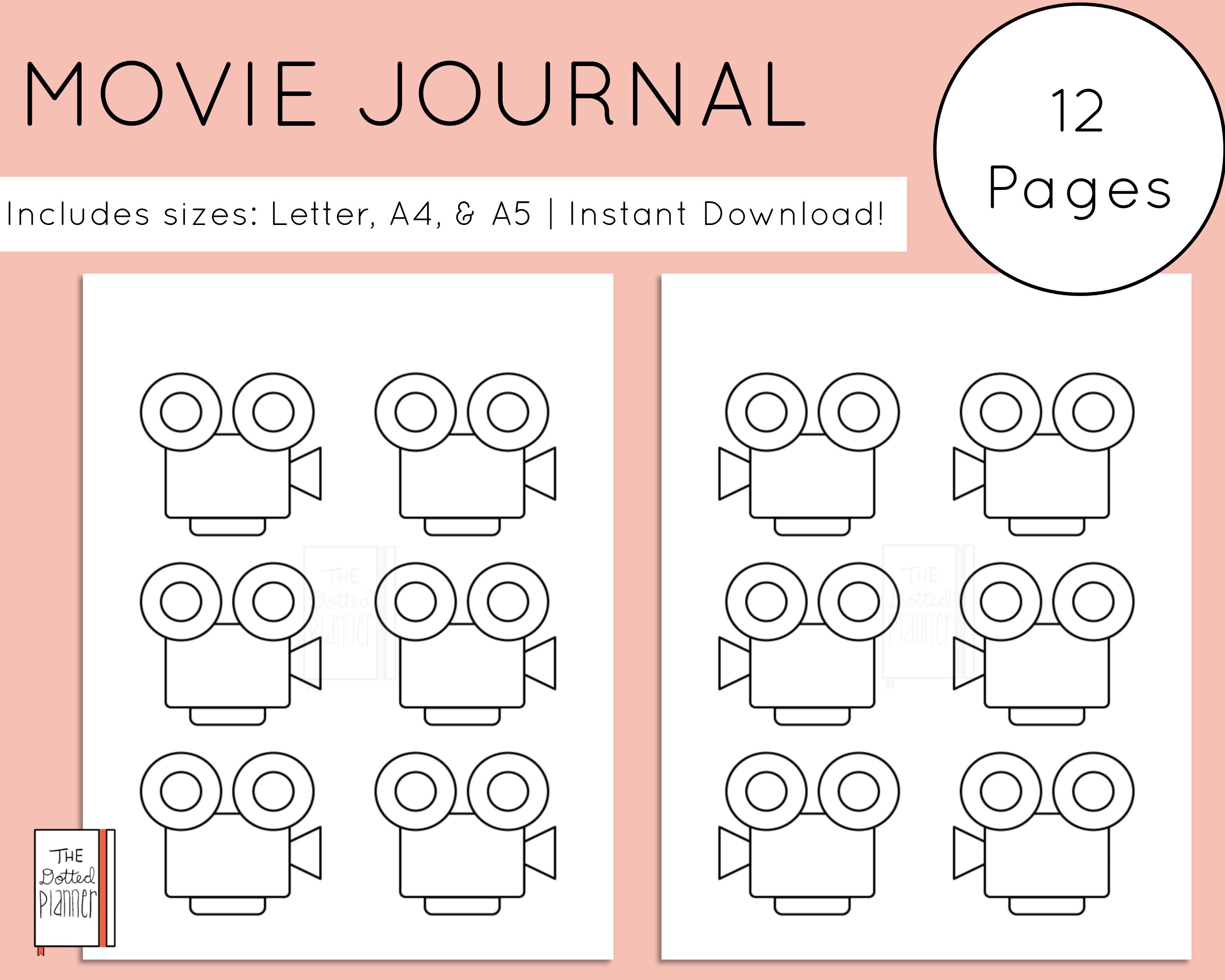 Movie Journal Movie Tracker Printable - Etsy