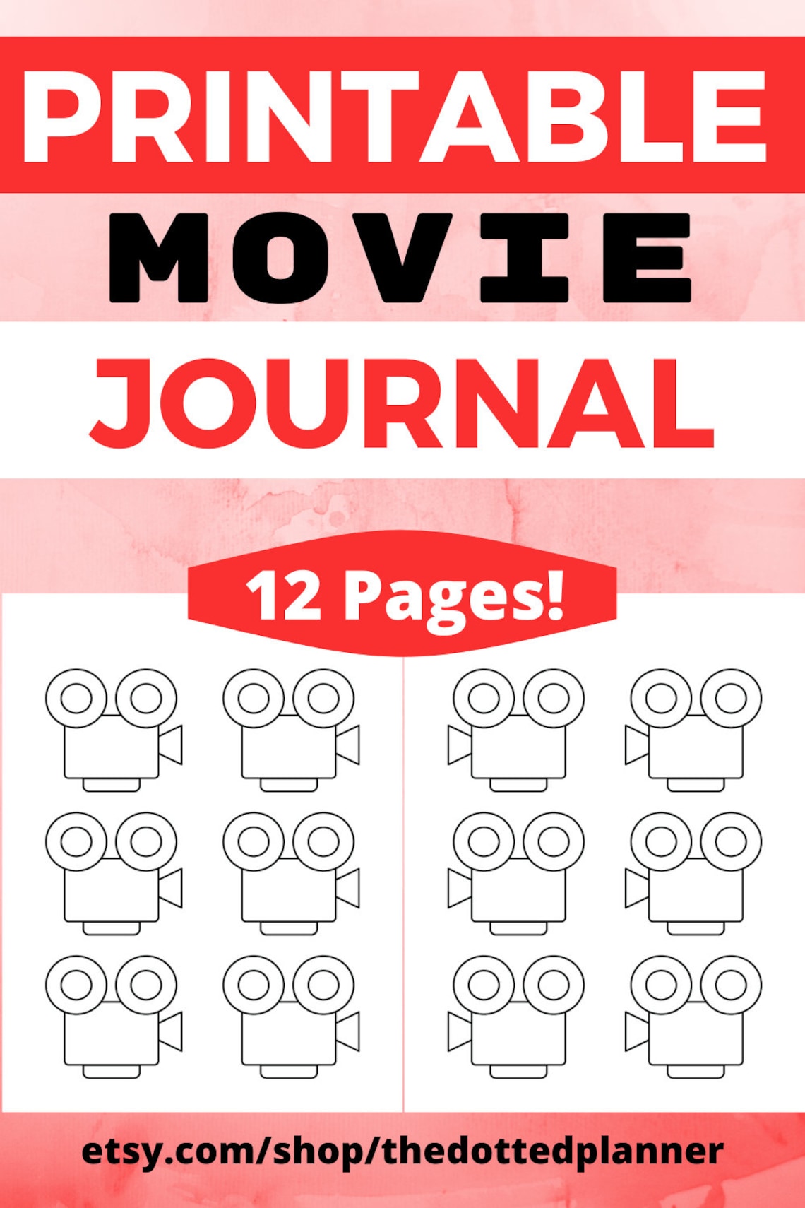 Movie Journal Movie Tracker Printable - Etsy