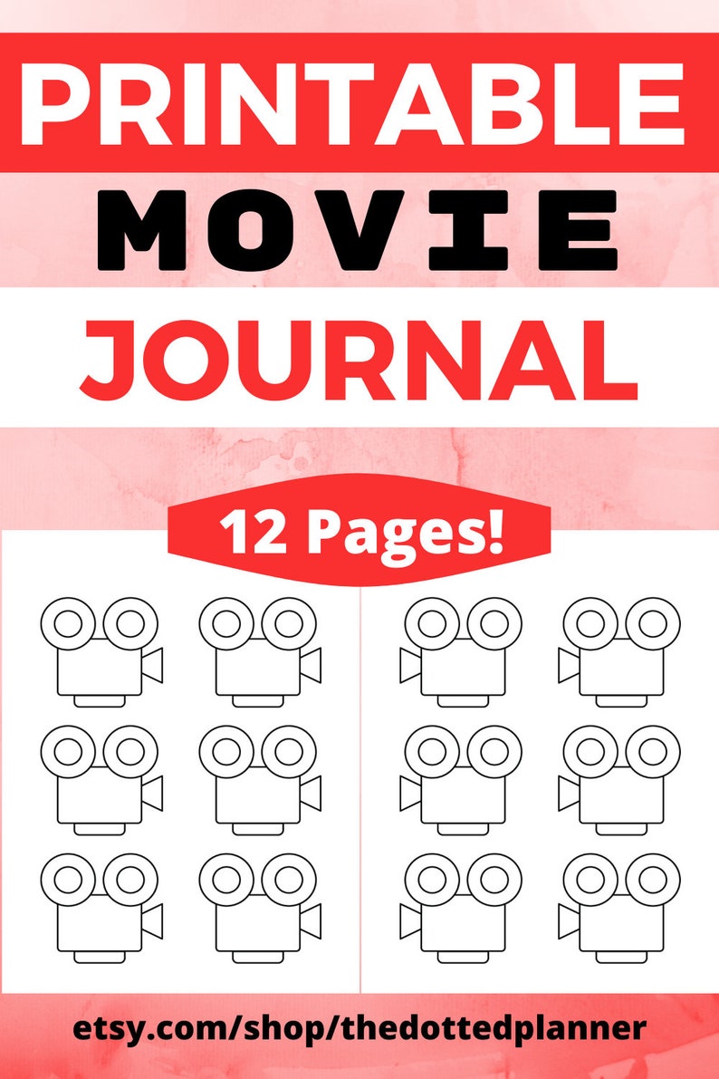 Movie Journal Movie Tracker Printable - Etsy