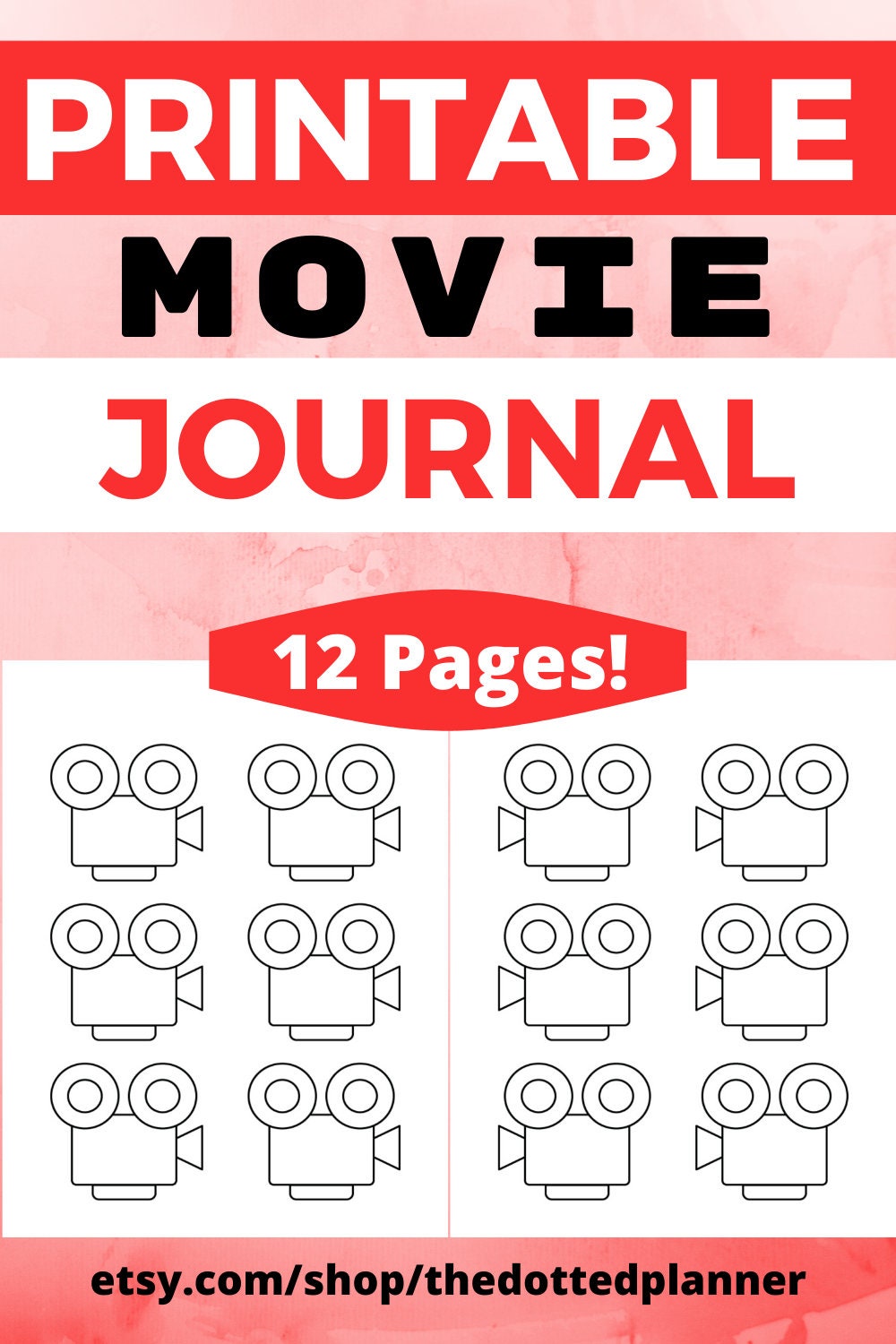 Movie Journal Movie Tracker Printable - Etsy