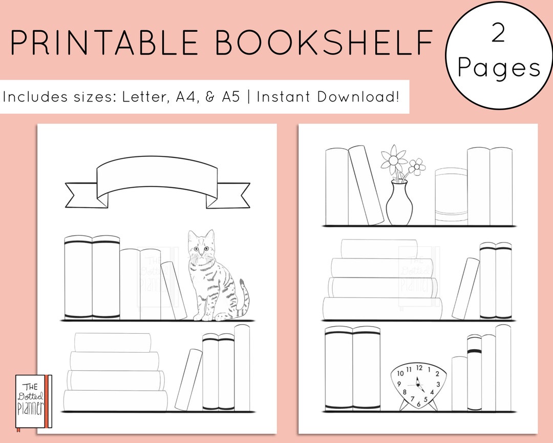 Bookshelf Printable Reading Planner Bookshelf - Etsy