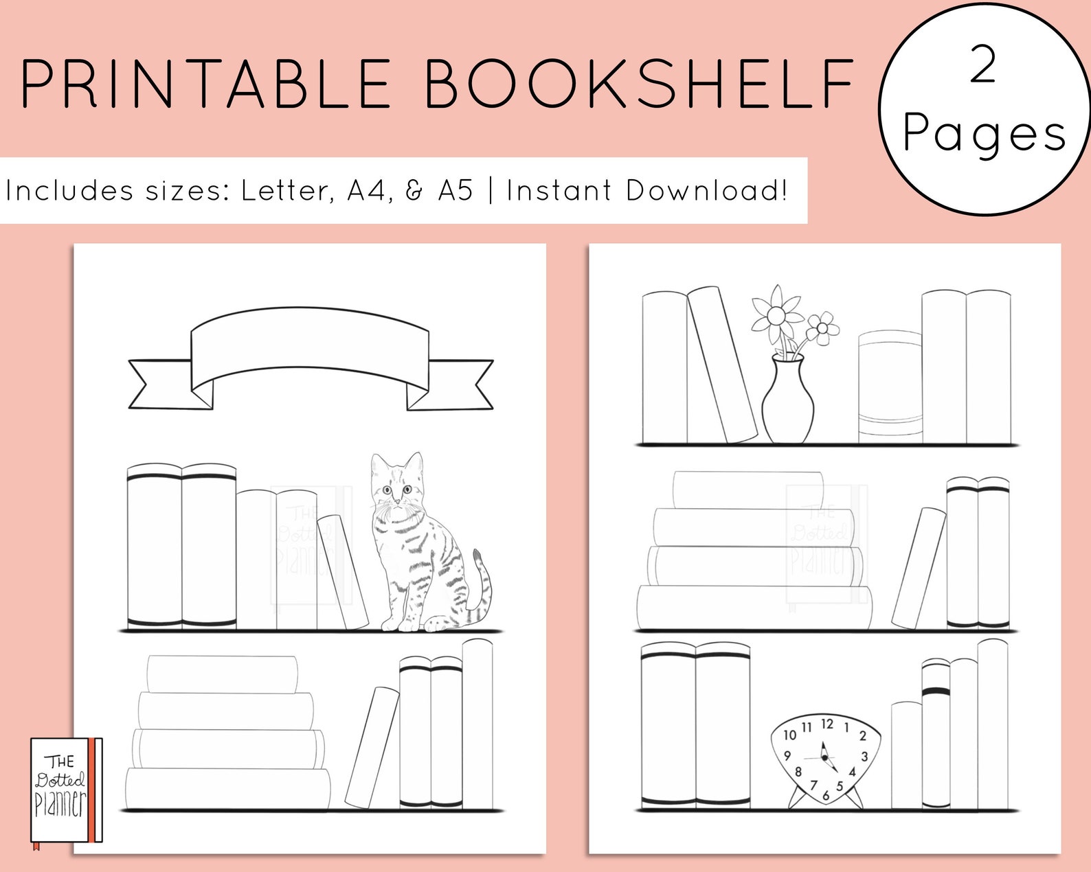 Bookshelf Printable Reading Planner Bookshelf - Etsy