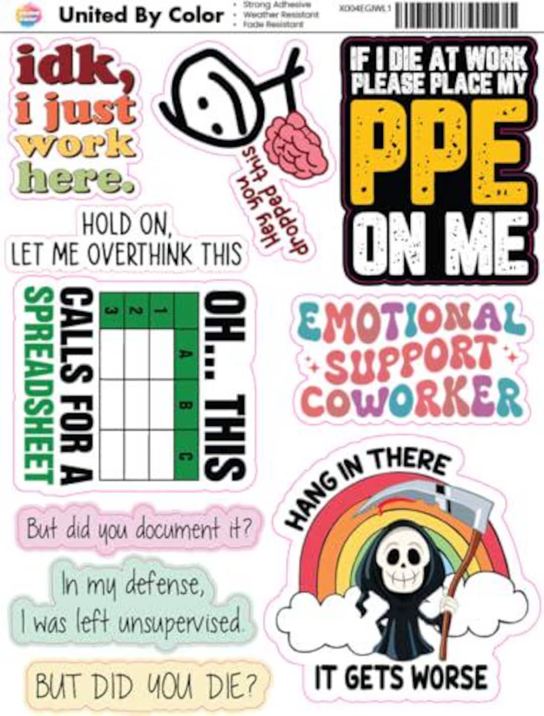 Funny Work Stickers 10 Pack Hilarious Office Decor & Motivational ...
