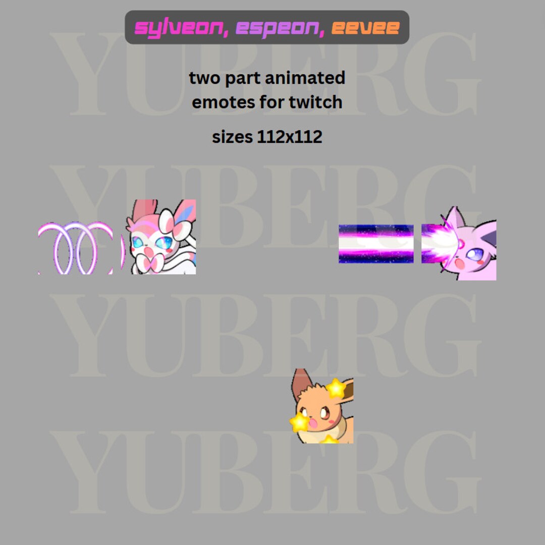 Animated Twitch Emotes, Sylveon, Espeon, Eevee, Twitch Emotes 2 Parts ...