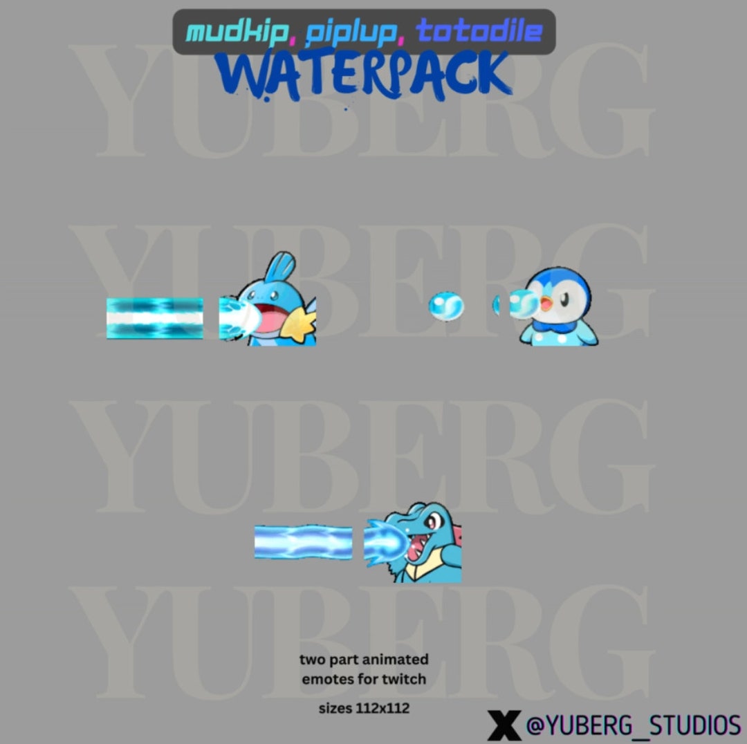 Animated Twitch Emotes, Mudkip, Piplup, Totodile, Twitch Emotes 2 Parts ...