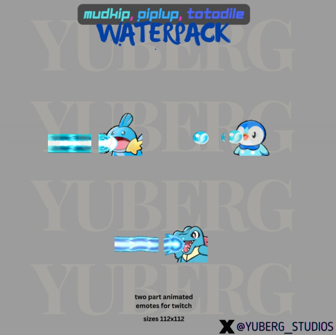 Animated Twitch Emotes, Mudkip, Piplup, Totodile, Twitch Emotes 2 Parts ...