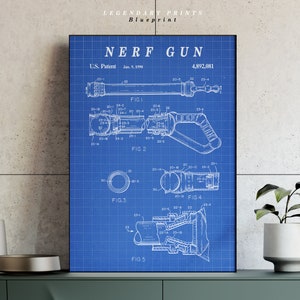 Original Nerf Gun Patent Print - Scientific Wall Art | Chalkboard ...