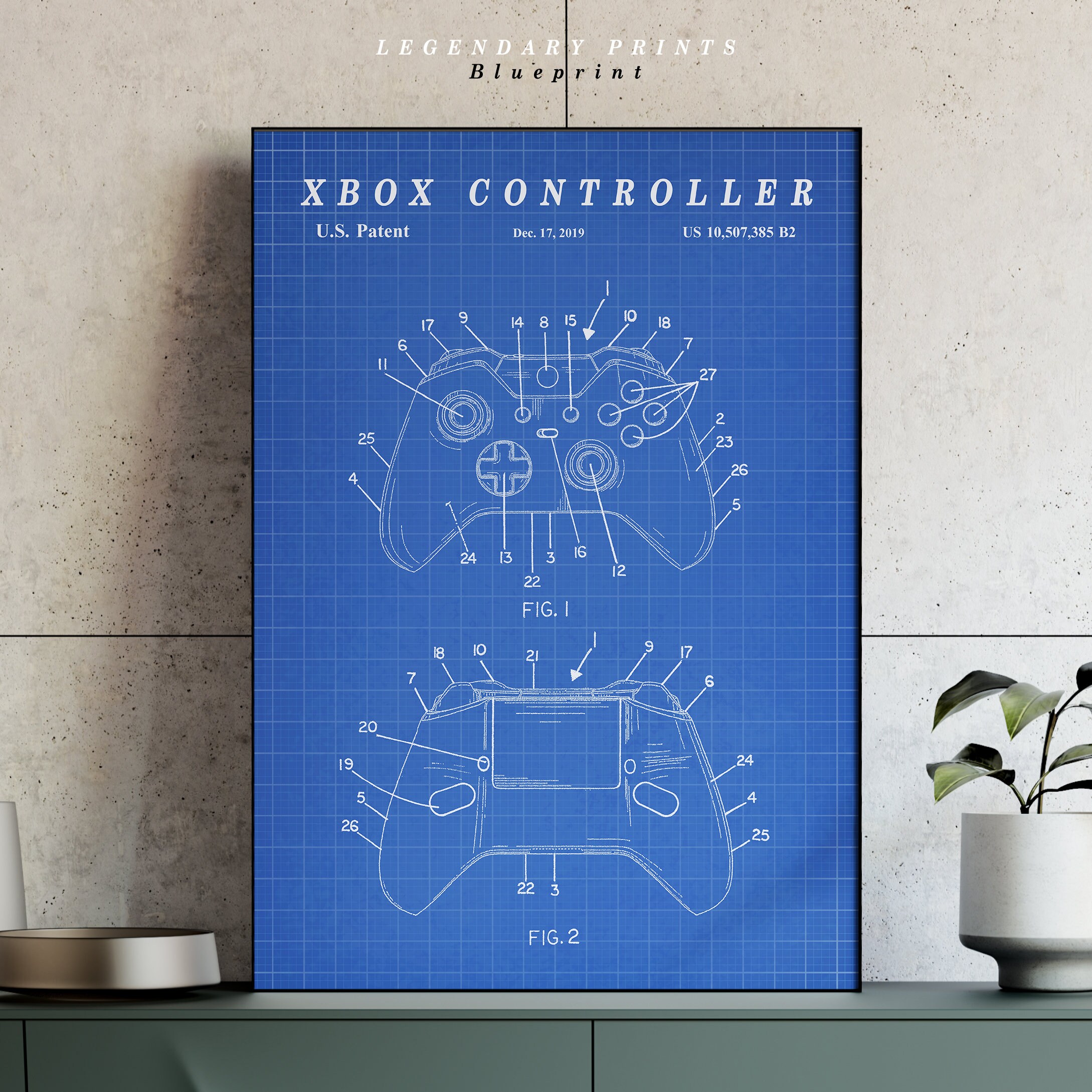 Xbox Controller Patent Print Scientific Wall Art | Etsy
