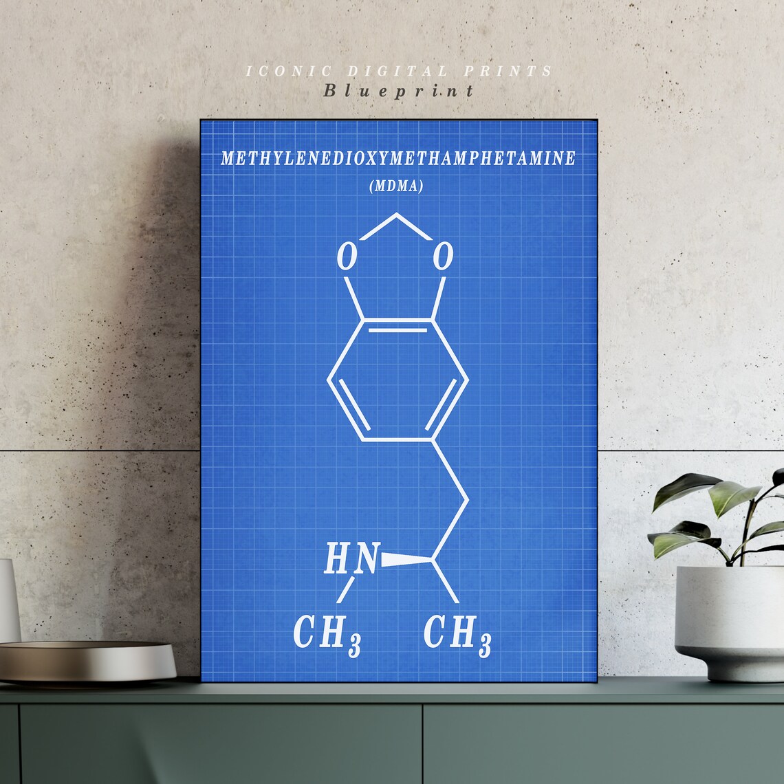 MDMA Ecstasy Molecule Print Scientific Wall Art Chalkboard - Etsy