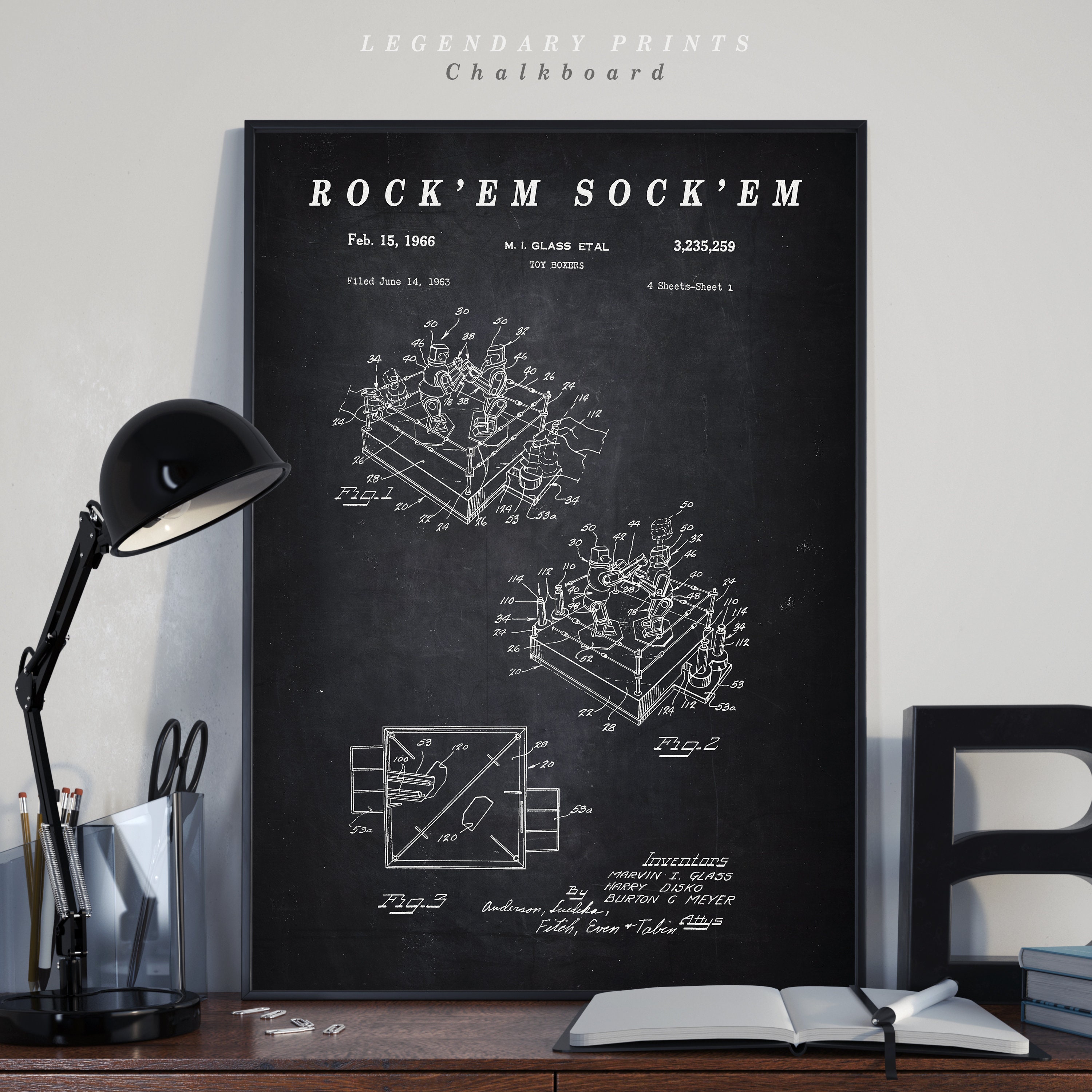 Rock'em Sock'em Robots Patent Print Scientific Wall - Etsy