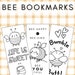 PRINTABLE Coloring Bee Themed Bookmarks for Kids | PDF Bookmarks ...